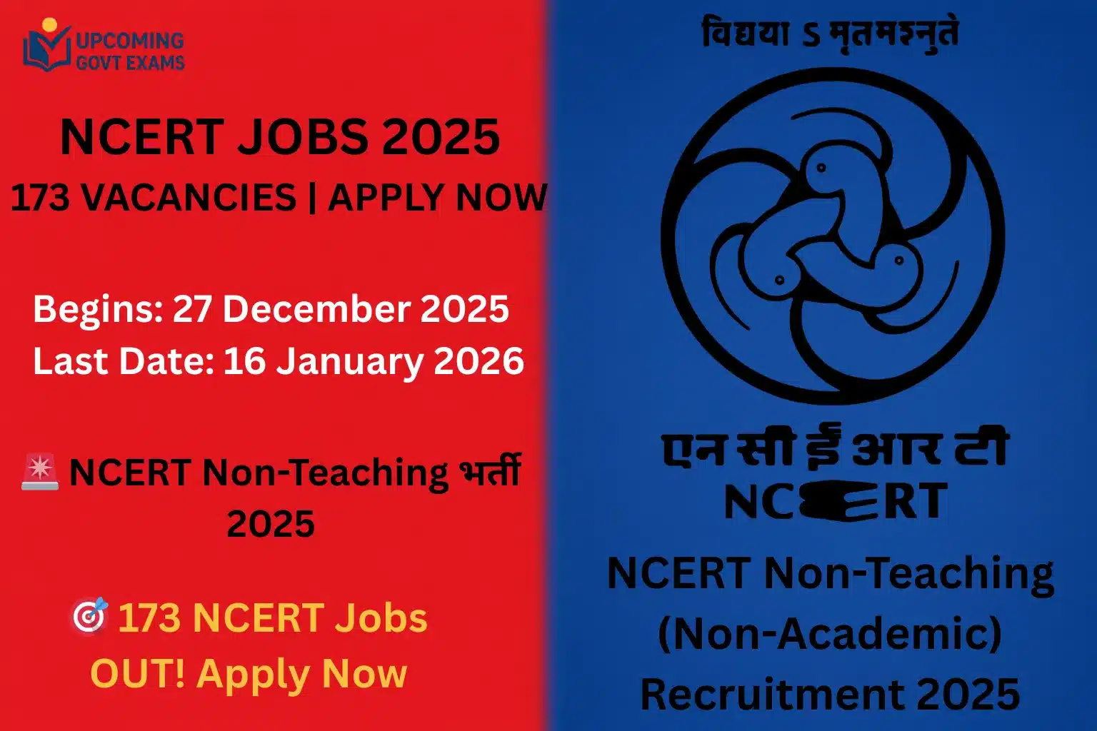 NCERT Non Teaching Recruitment 2025 – Great Opportunity for 173 ...